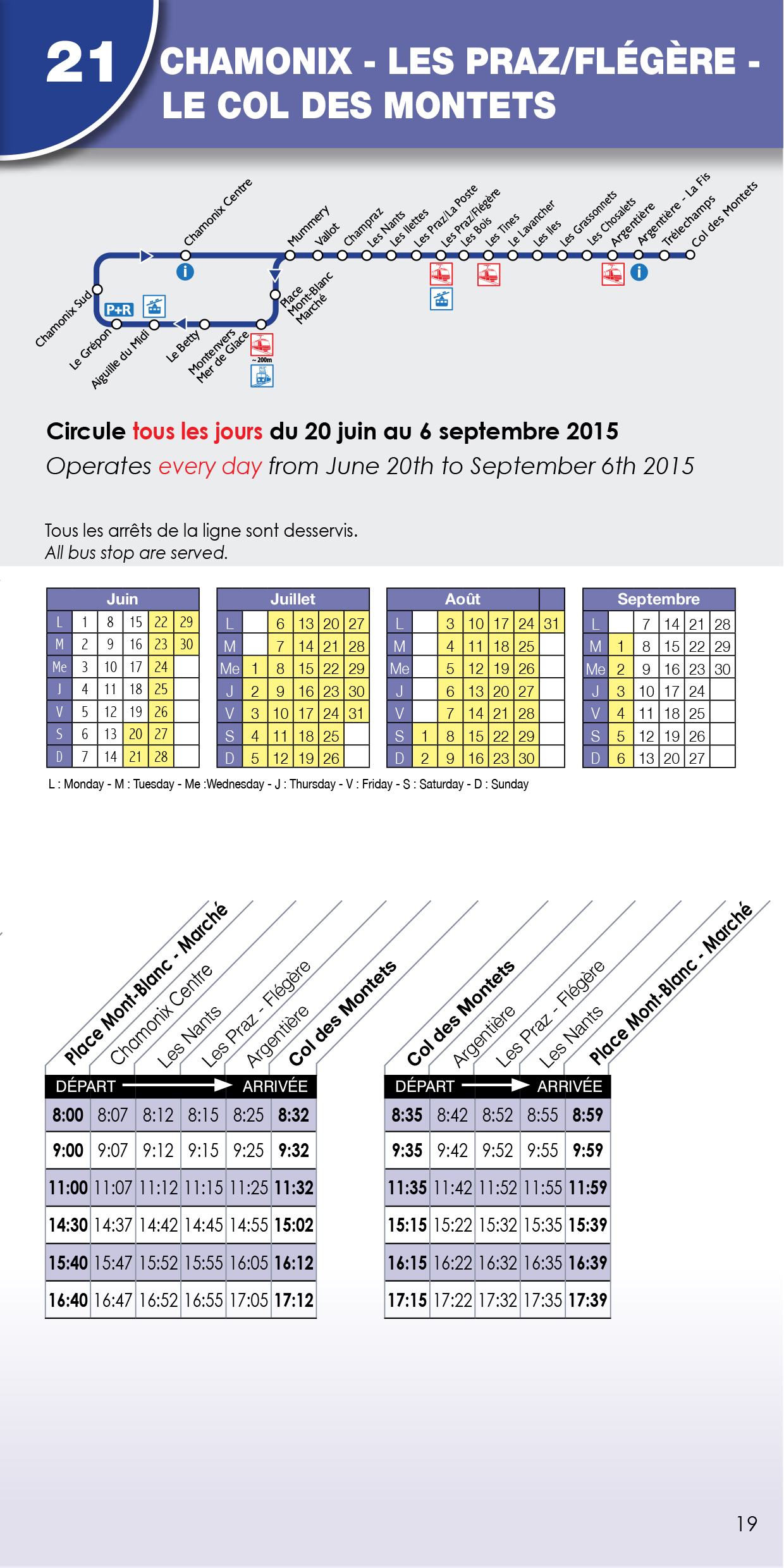 Chamonix Bus Timetable